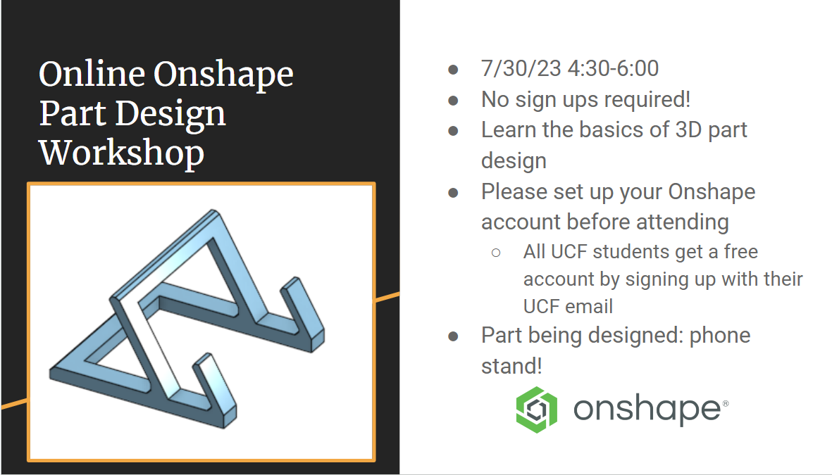 Onshape Workshop – ASME at UCF